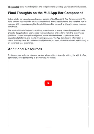 Creating a Great Navigation Bar with MUI AppBar Component - Blogs | PDF