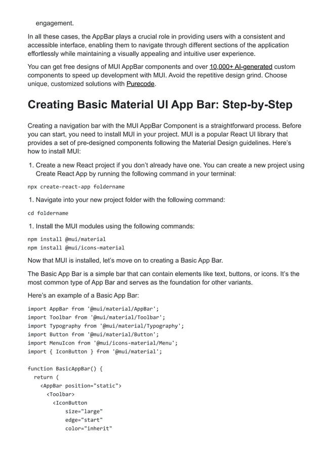Creating a Great Navigation Bar with MUI AppBar Component - Blogs | PDF | Operating Systems ...