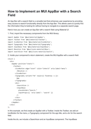 Creating a Great Navigation Bar with MUI AppBar Component - Blogs | PDF