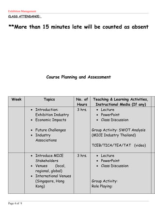 Muic exhibition management course outline | PDF