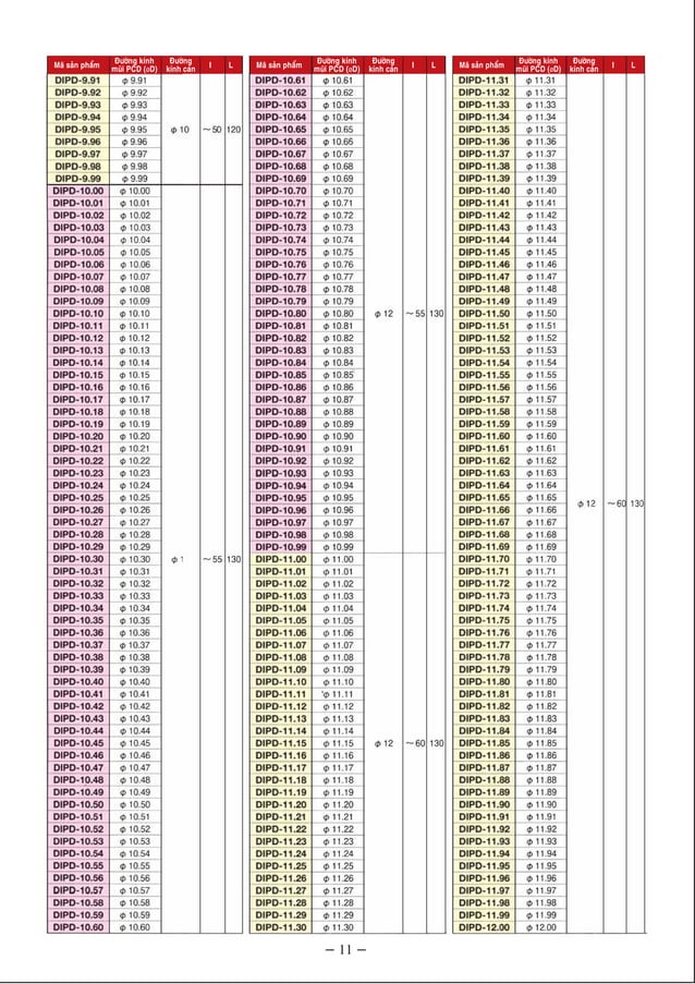 Mũi khoan kim cương - Sanwa Seisakusho catalogue - Vietnamese | PDF