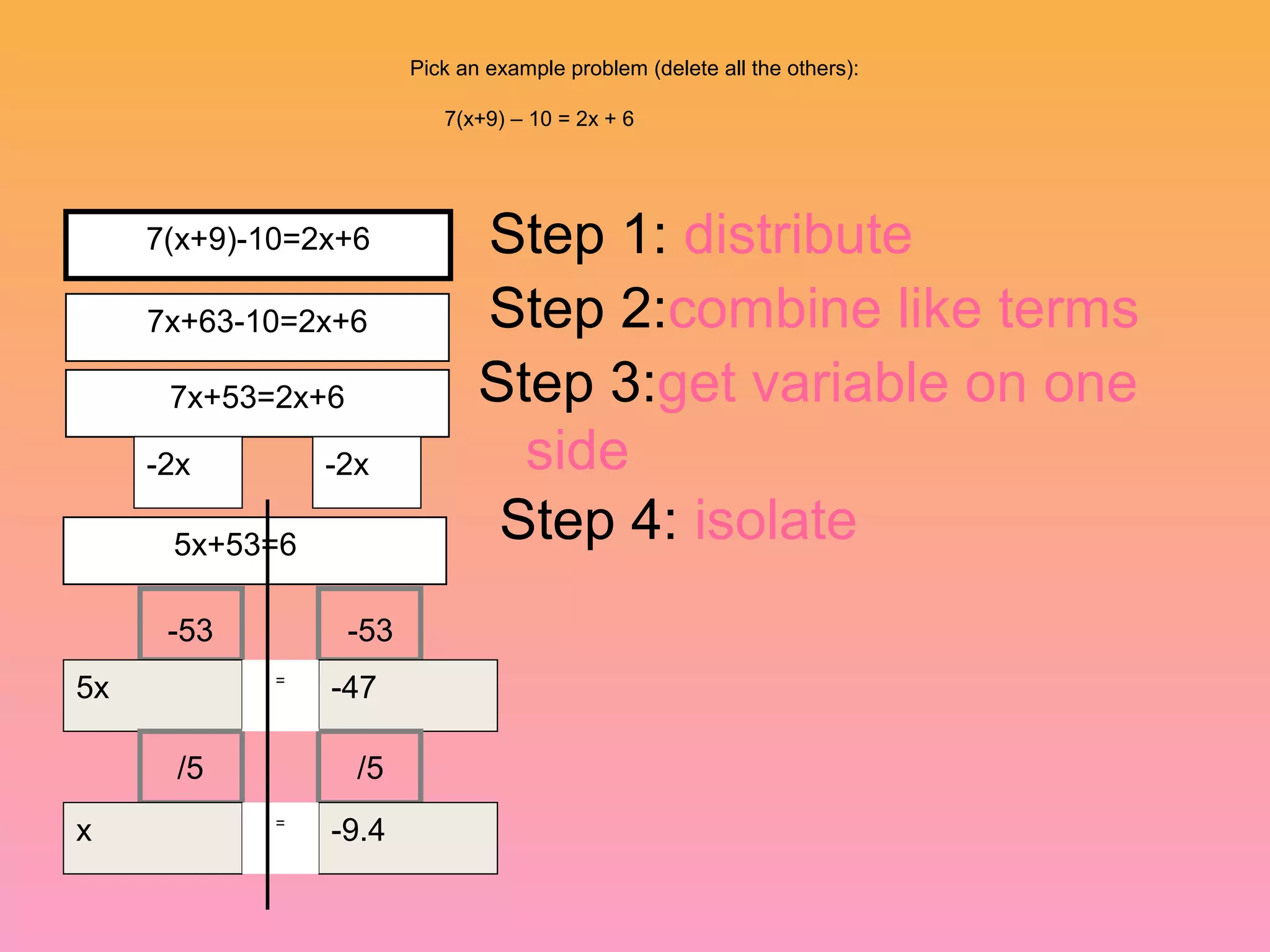 Muilt steps equations | PPT