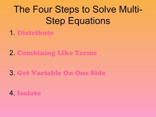 Muilt steps equations | PPT