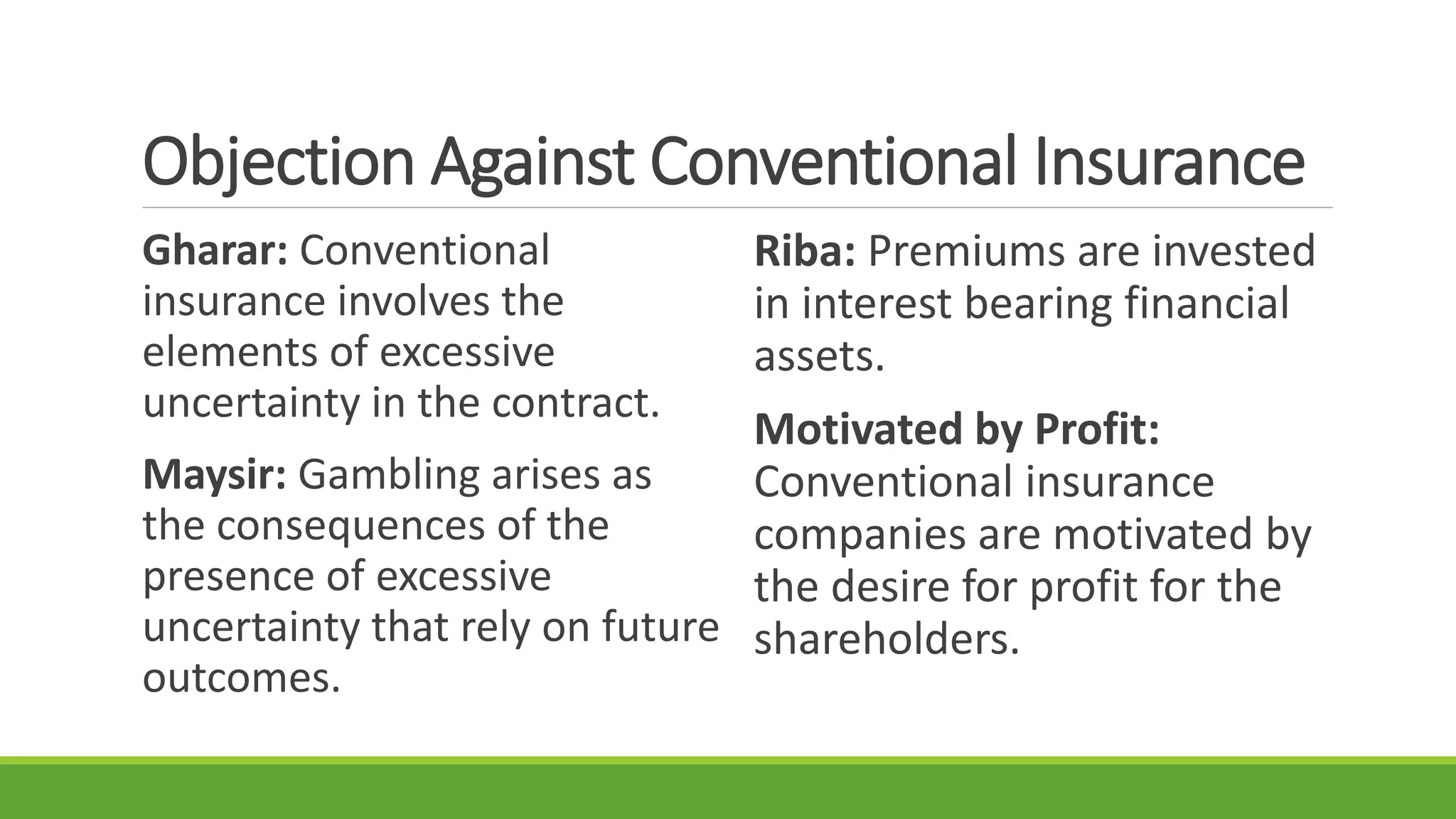 Islamic versus Conventional Insurance (Takaful) | PPTX