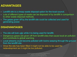 physical methods of waste disposal, mujahid hussain | PPTX