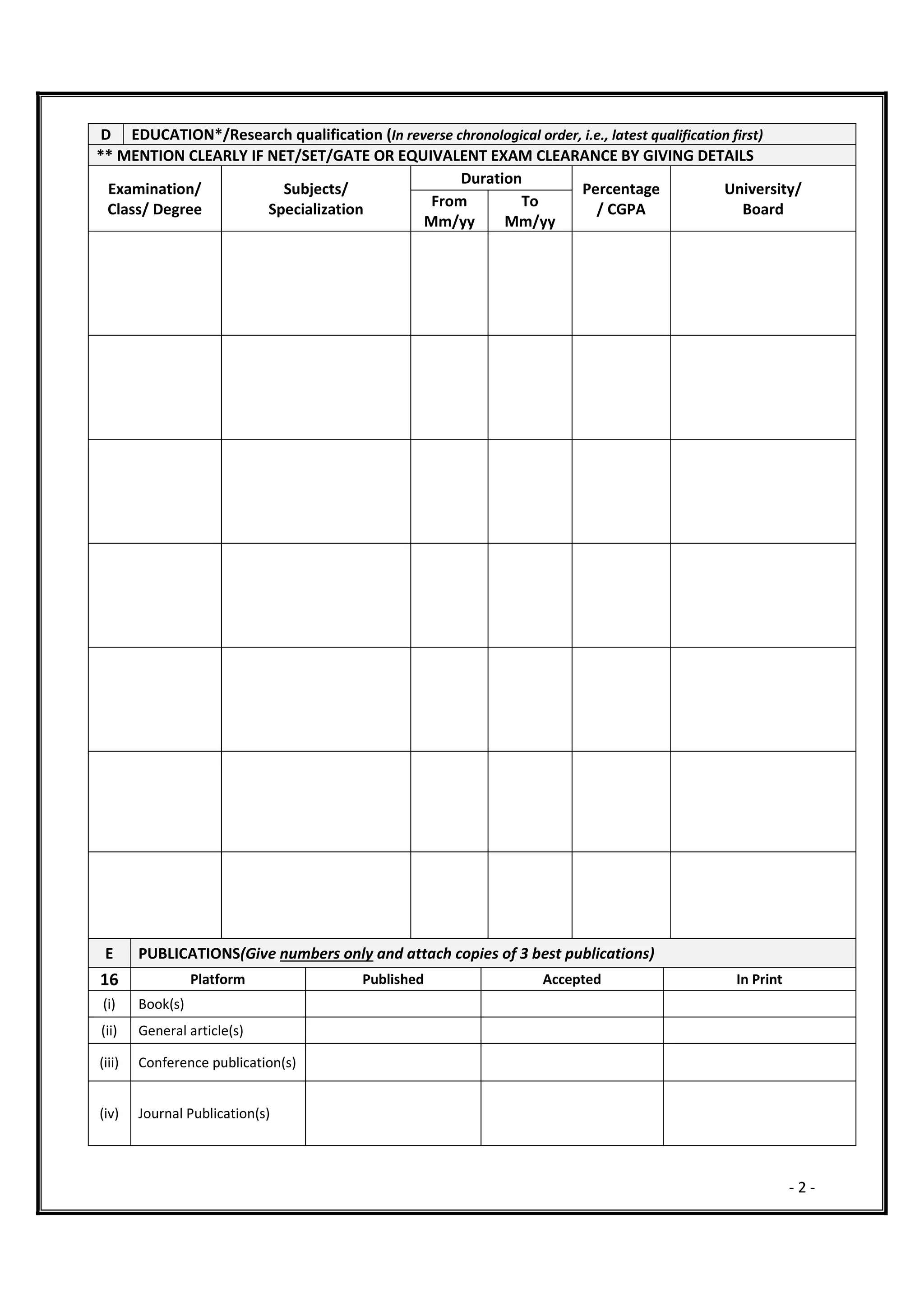 Muj application form 2016 | PDF