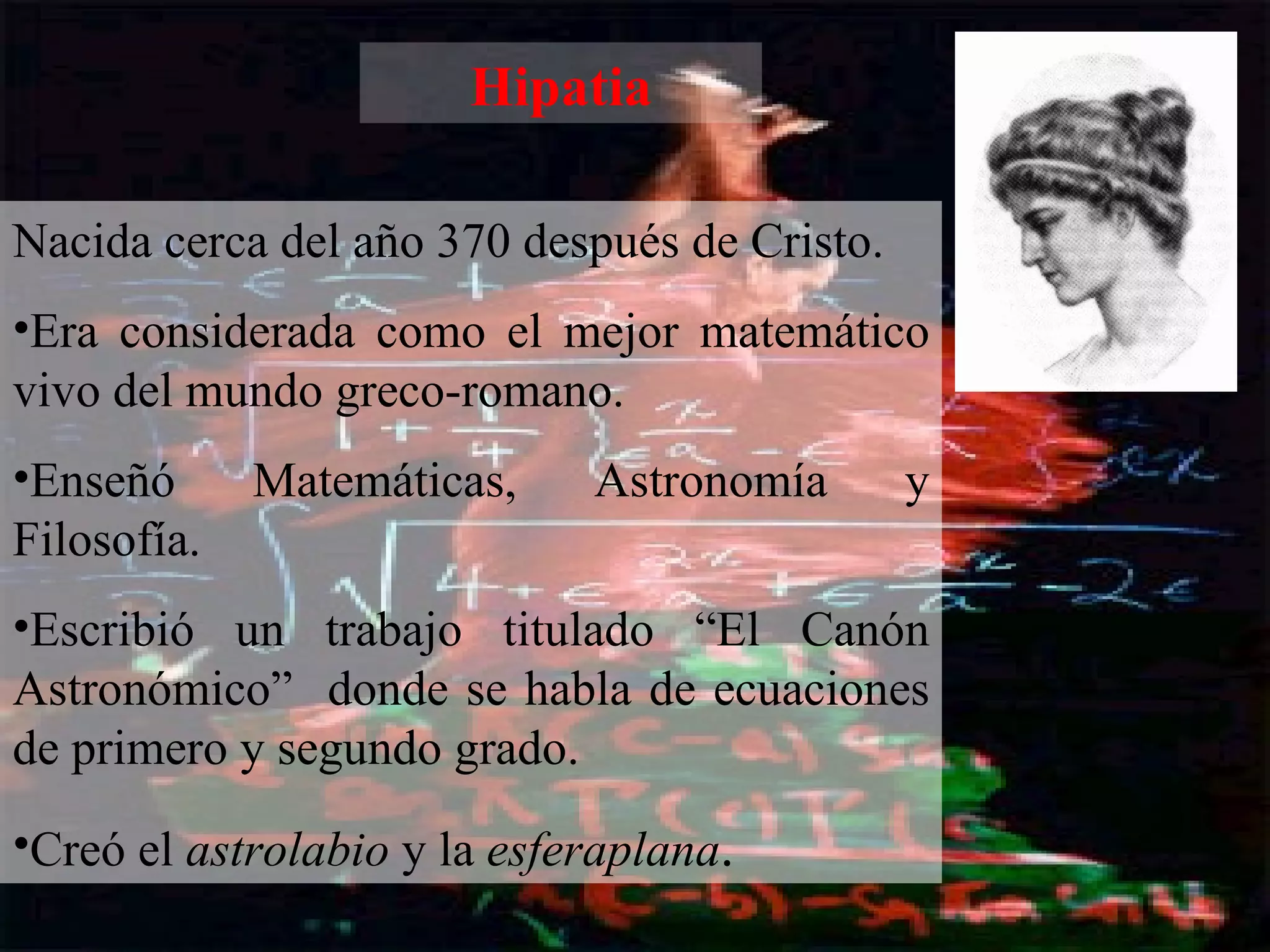 Mujeres destacadas en las matemáticas | PPT