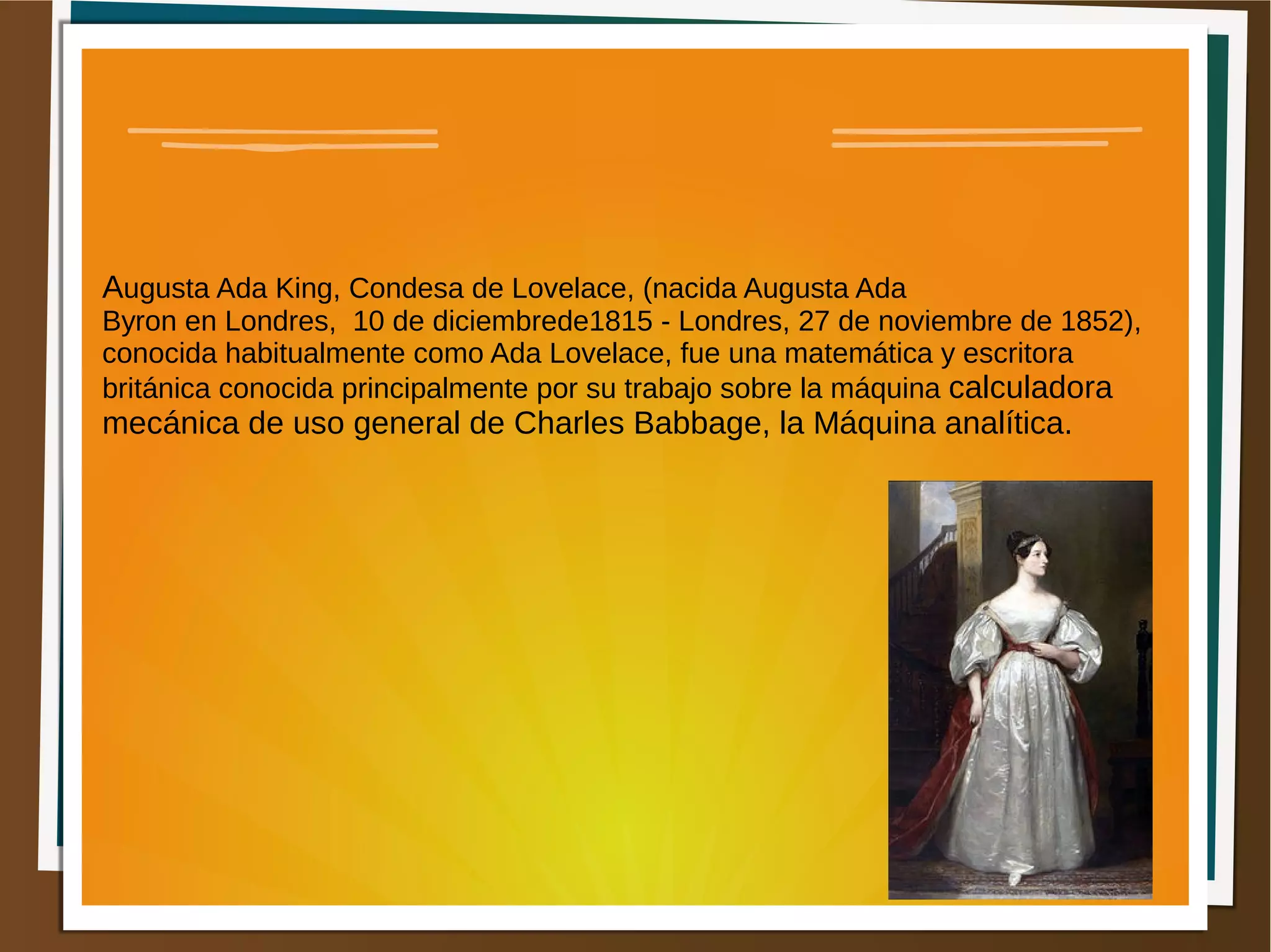 Mujeres científicas. Ada Lovelace | ODP