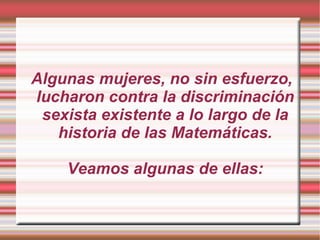 Mujeres Matematicas | PPT
