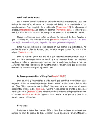 Mujeres valientes sifra y fua | PDF