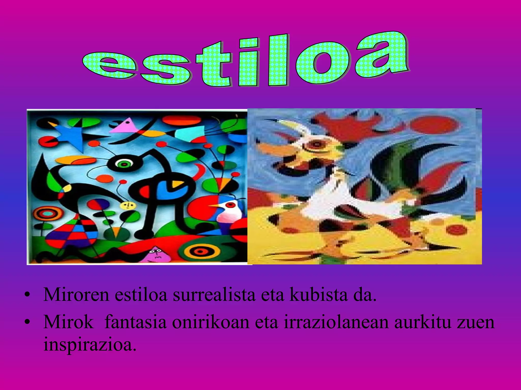 Mujer, pajaro y estrella | PPT