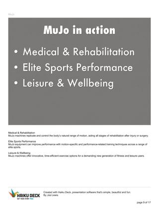 MuJo - Multiple Joint Fitness Systems | PDF