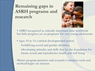 Evaluating programs reaching very young adolescents | PPT | Sexual ...