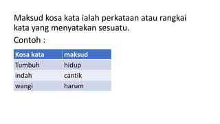 BAHASA MELAYU TAHUN 2 MENGENAL KOSA KATA .pptx