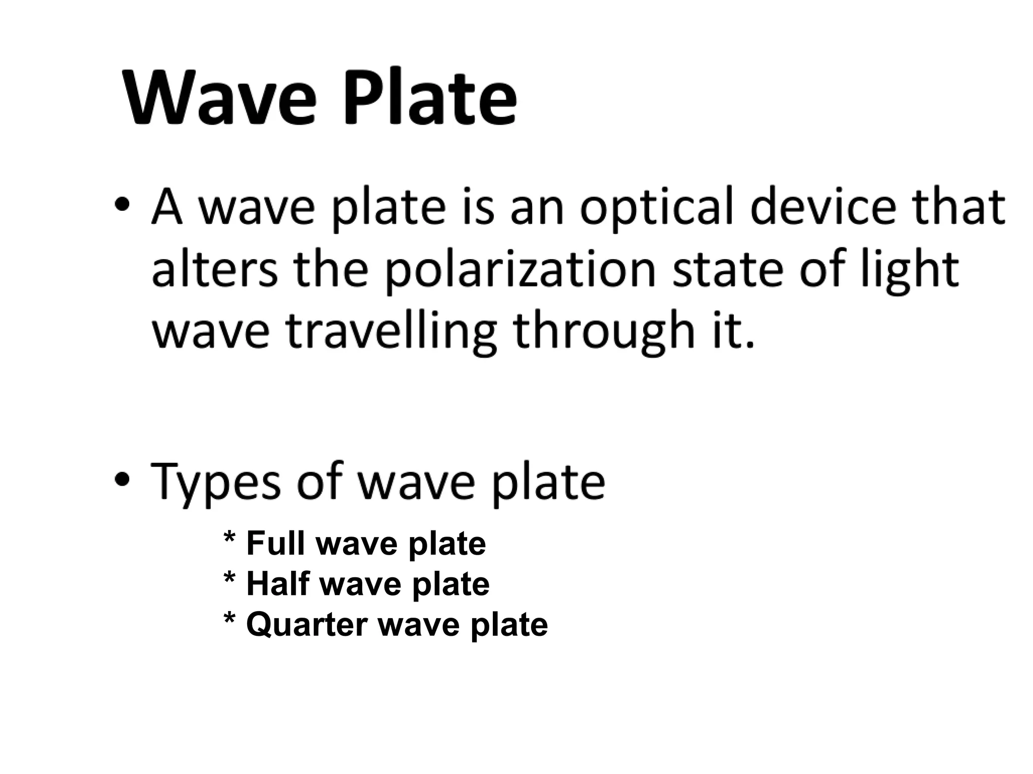 quarter wave plate | PDF