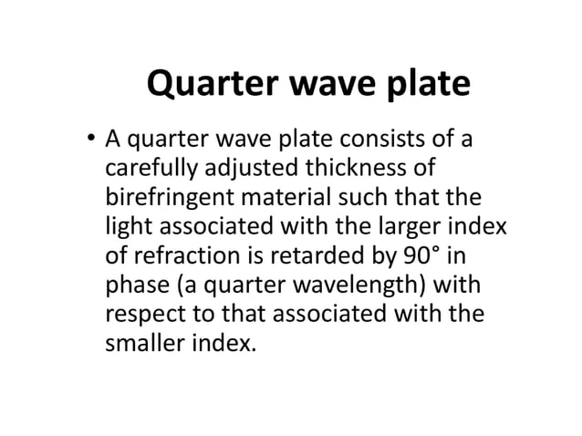 quarter wave plate | PDF