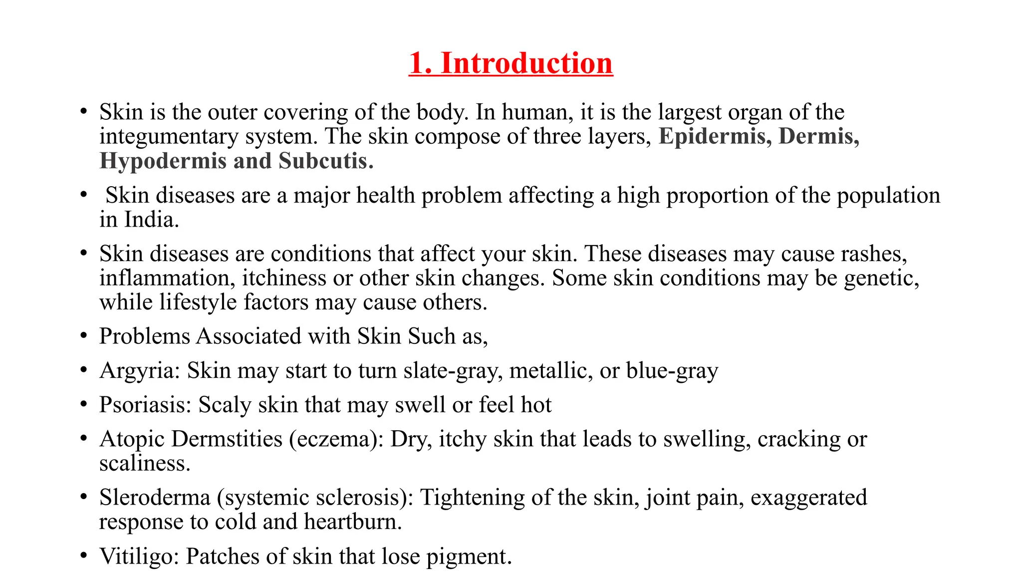 Presentation on Problems Associated With Skin | PPTX