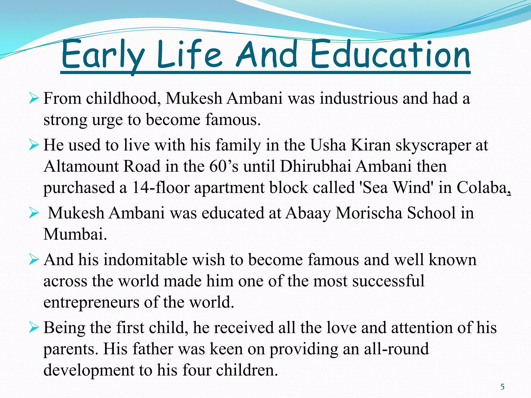 Mukesh Ambani Strategic Management | PPTX