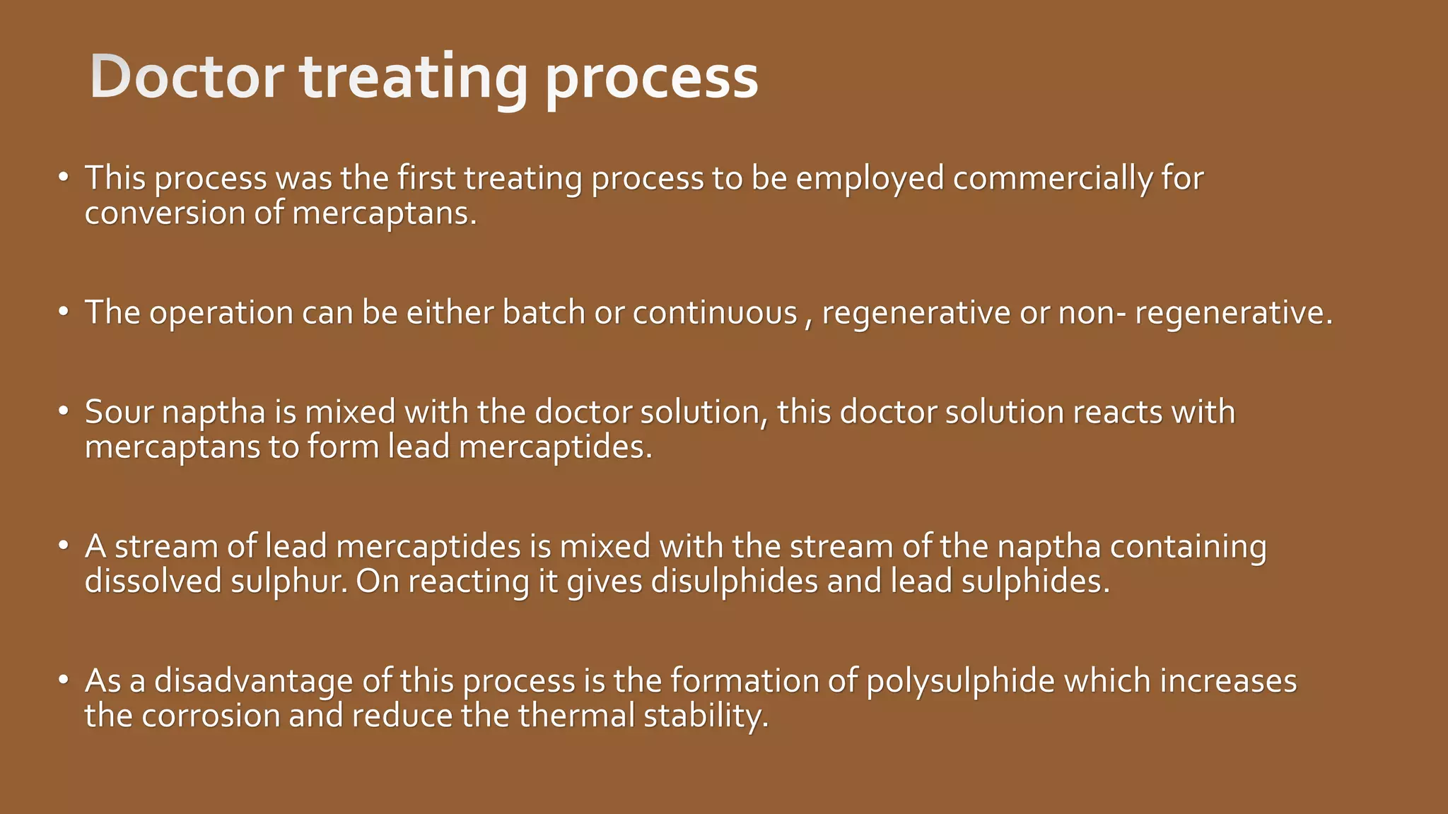 SWEETENING PROCESSES | PPTX