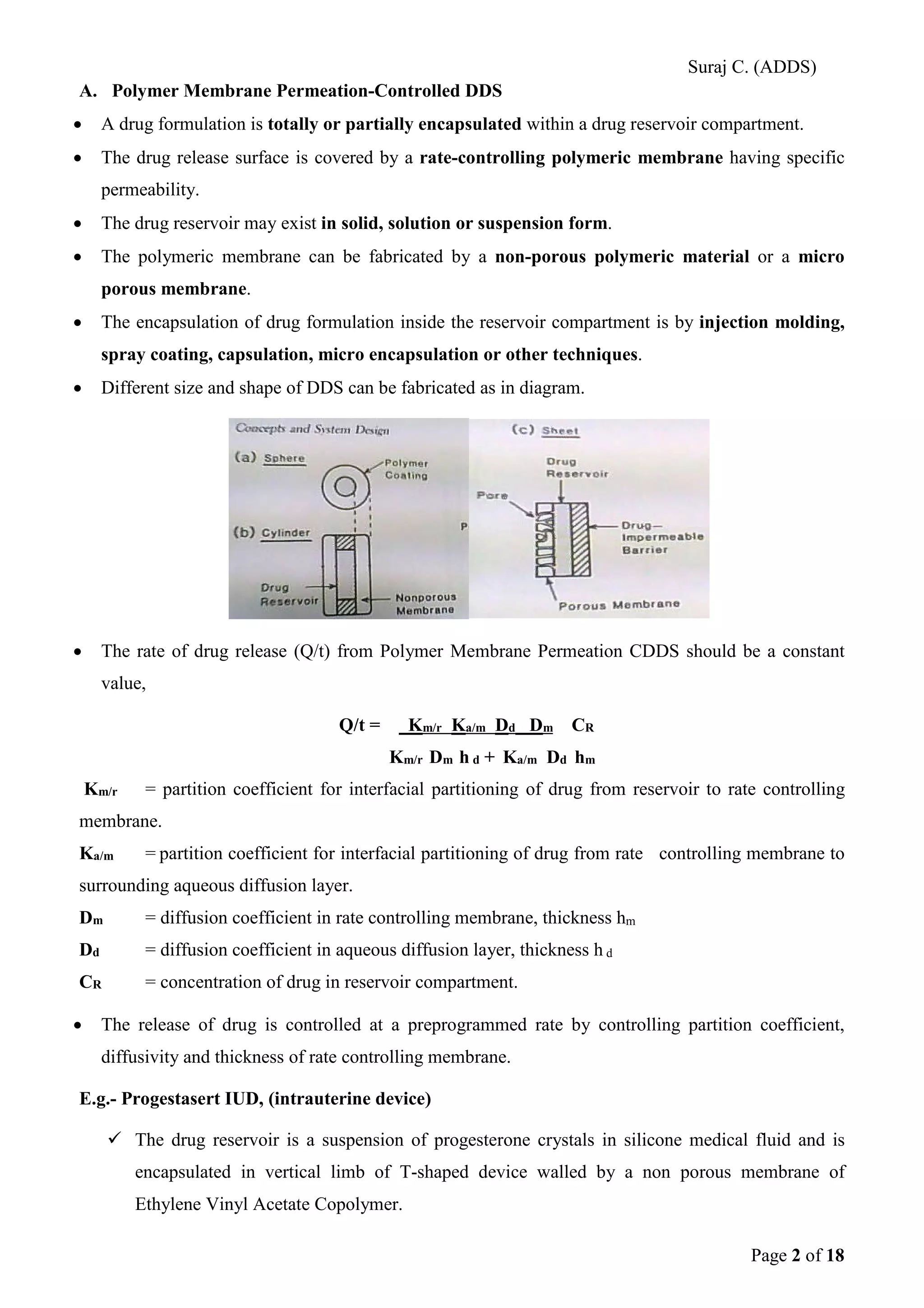 Rate Controlled Drug Delivery Systems (CRDDS) | PDF