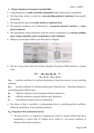 Rate Controlled Drug Delivery Systems (CRDDS) | PDF