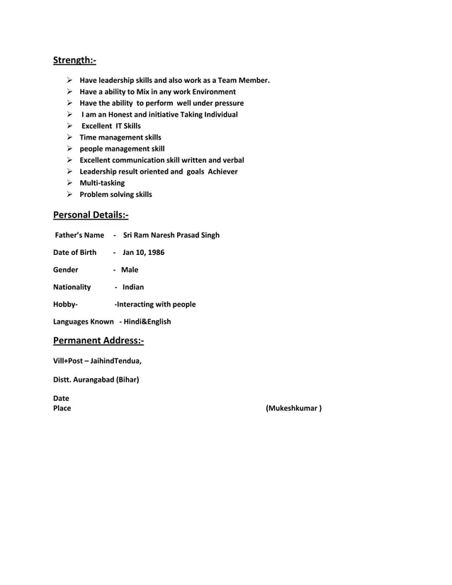 Mukesh resume | PDF