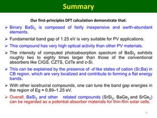 BaSi2: a potential material for thin-film solar cell applications | PDF