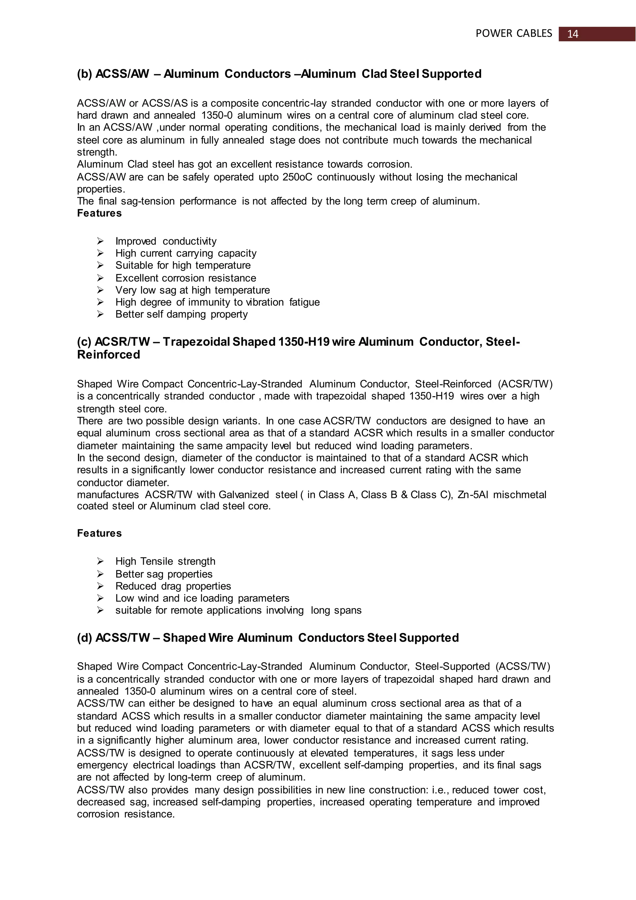 Electrical Engineering (EE) presentation on POWER CABLES | DOCX