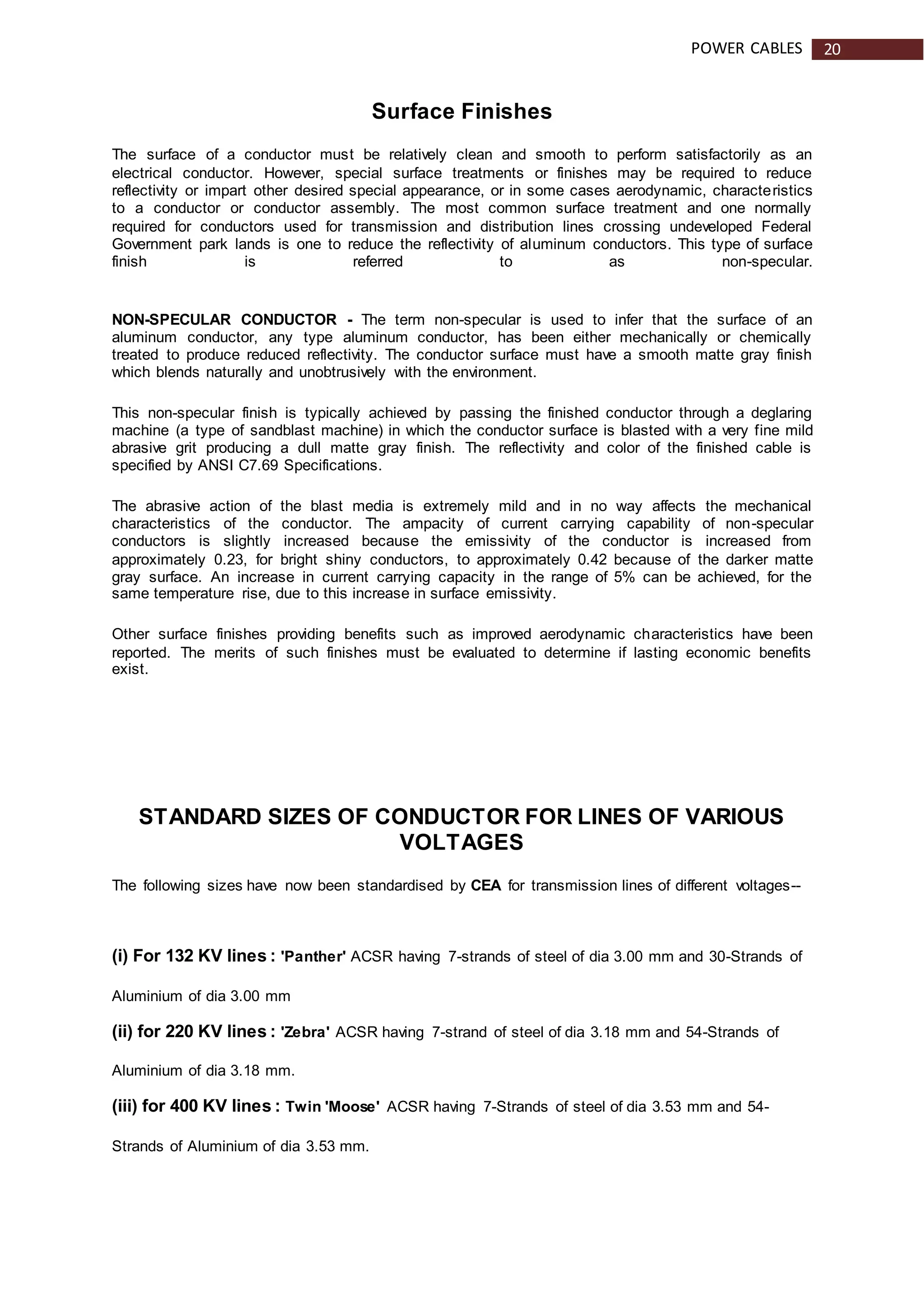 Electrical Engineering (EE) presentation on POWER CABLES | DOCX