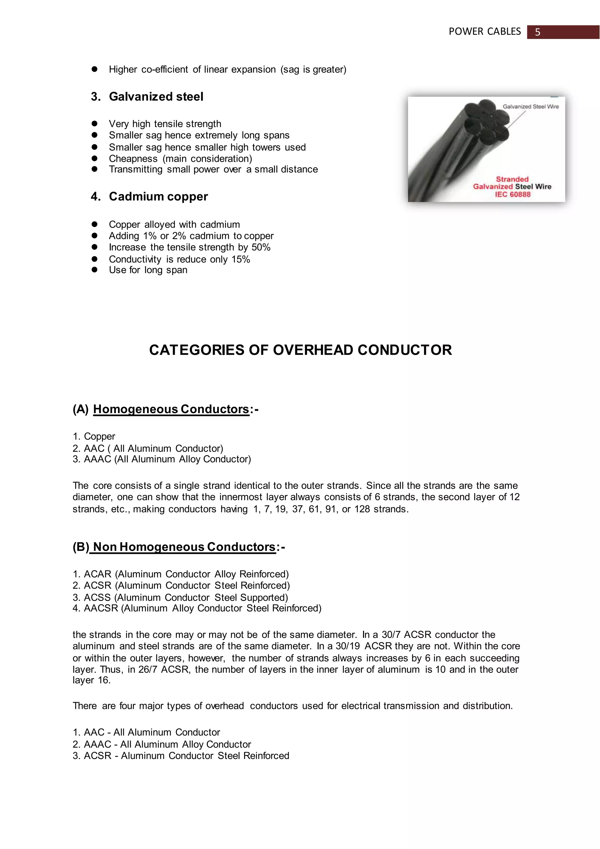 Electrical Engineering (EE) presentation on POWER CABLES | DOCX