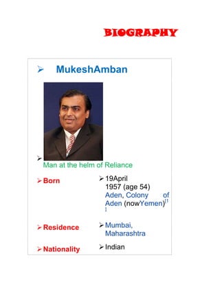 Mukest ambani | DOCX