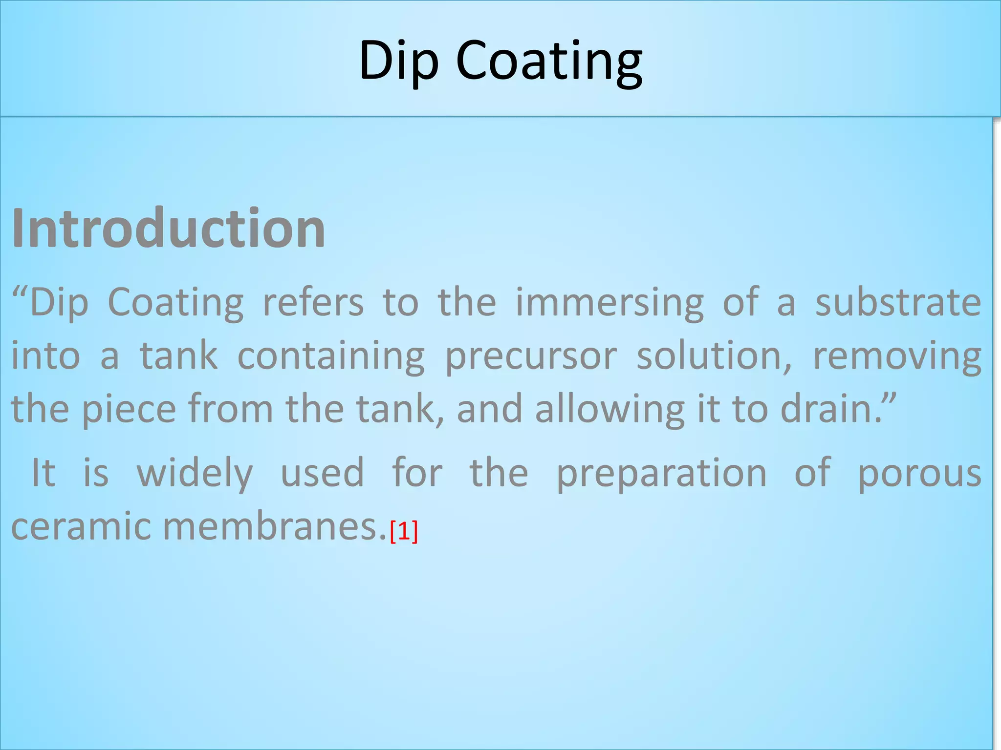 dip coating | PPTX