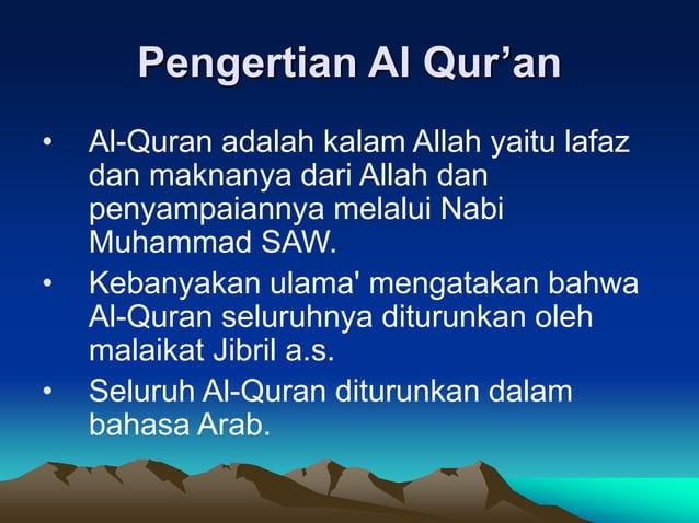 MATERI POWERPOINT MUKJIZAT AL-QUR’AN .ppt
