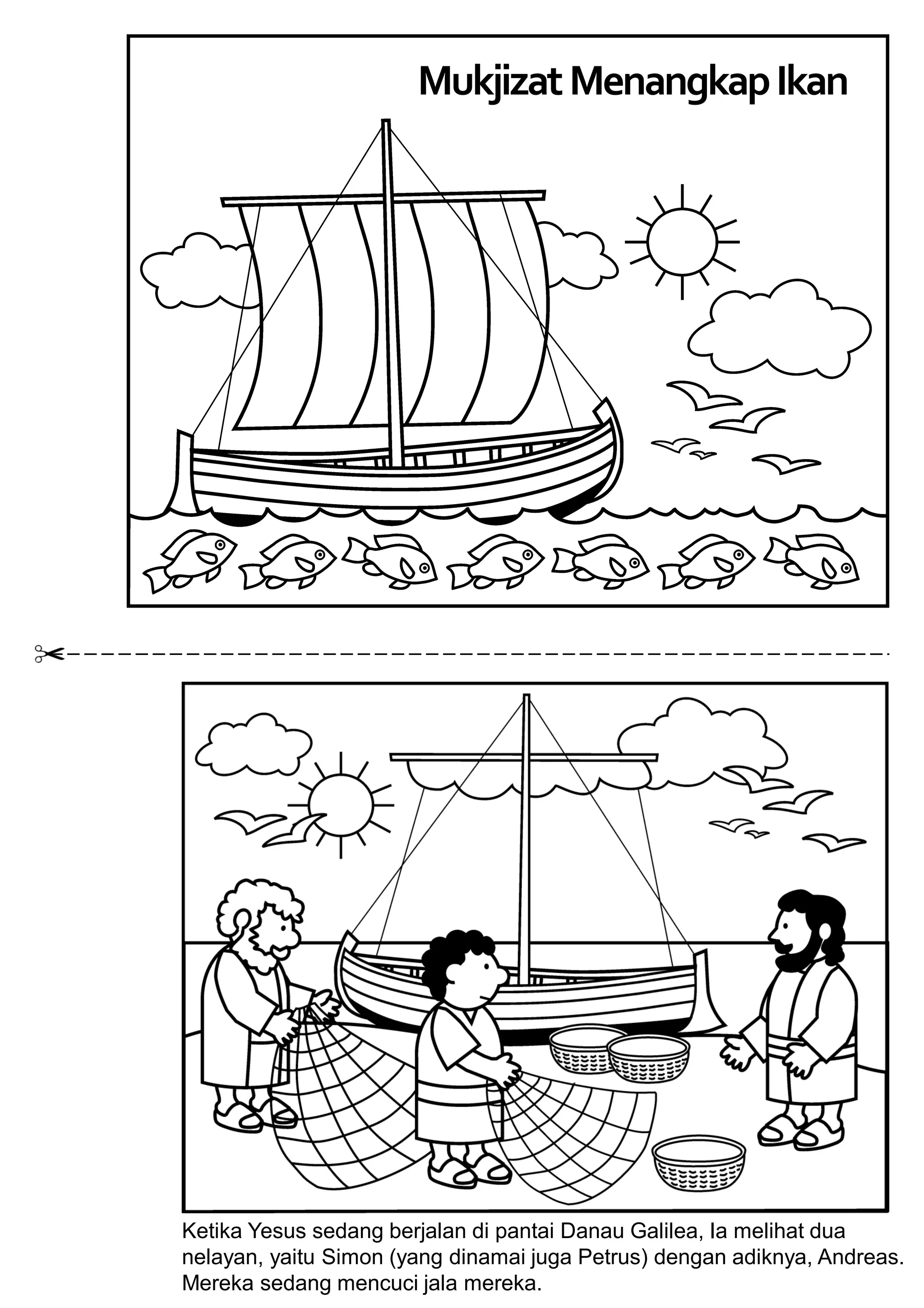 Mukjizat Menangkap Ikan - Buku Mewarnai | PDF