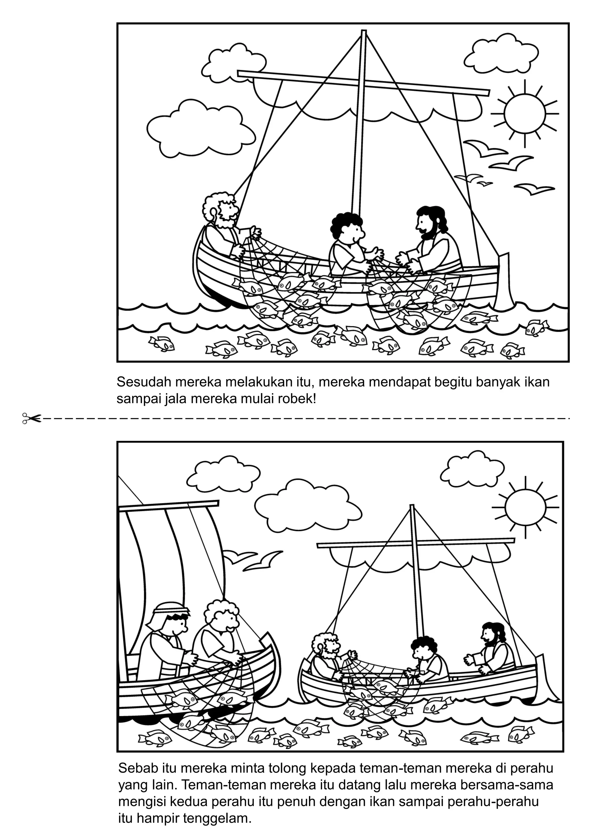 Mukjizat Menangkap Ikan - Buku Mewarnai | PDF