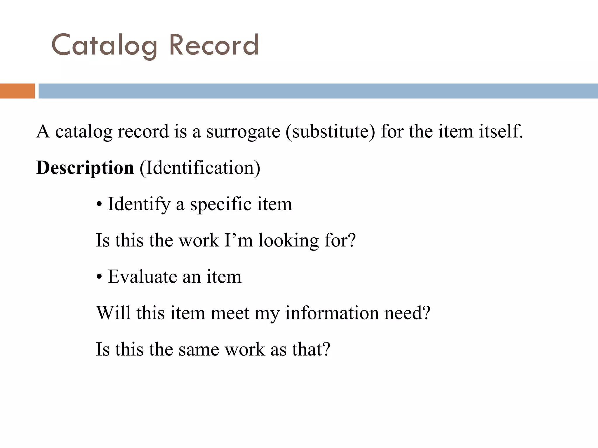 Cataloguing | PPT