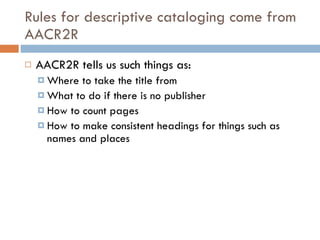 Cataloguing | PPT