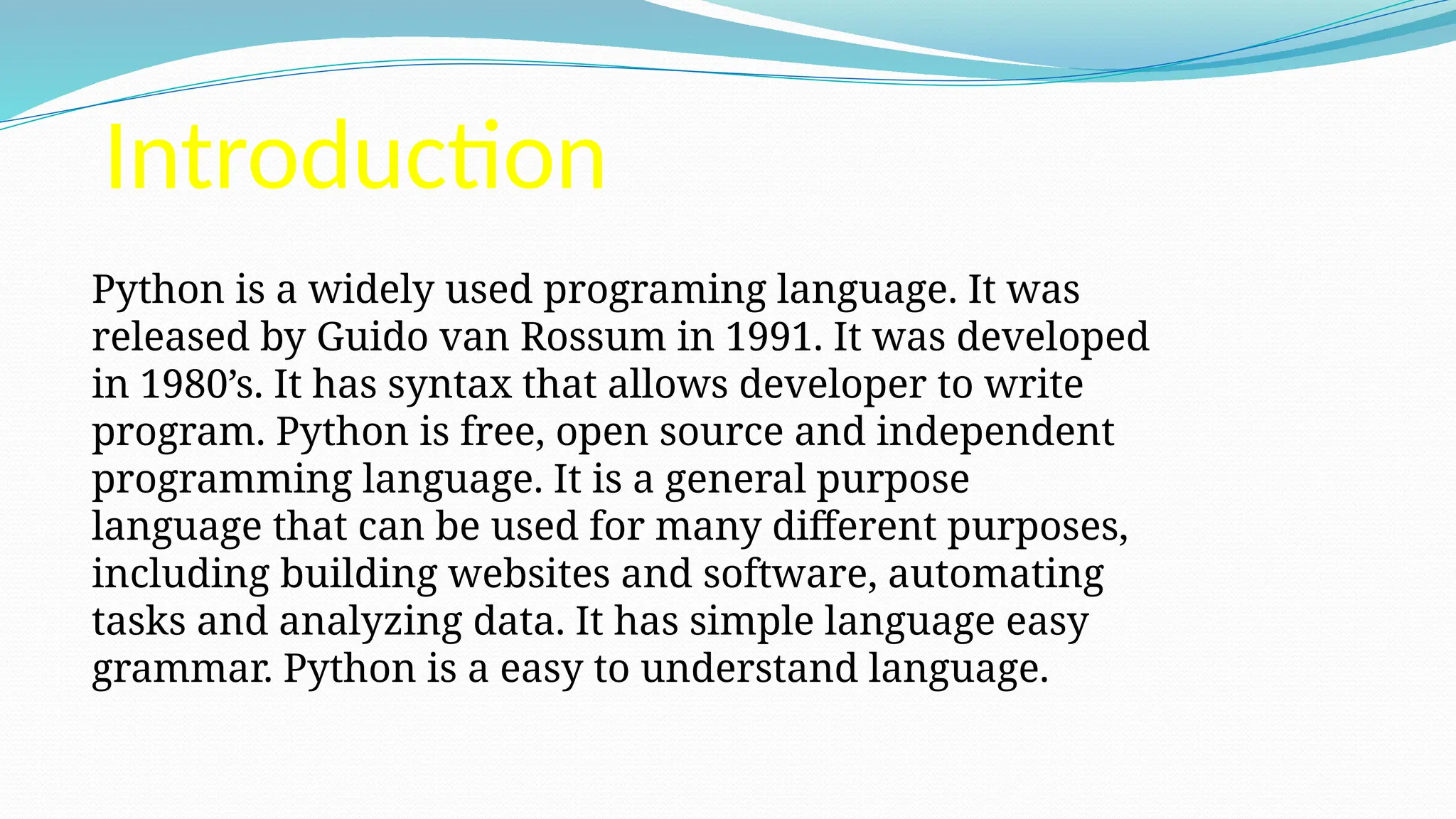 mukul ppt-1.pptx basics of python inteoduction | PPTX