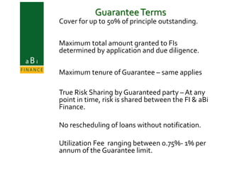 Guarantee scheme experience at aBi Finance Limited in Uganda | PPTX