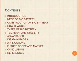 Bio-Batteries | PPTX