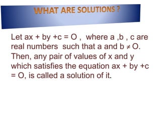 linear equation in 2 variables | PPTX