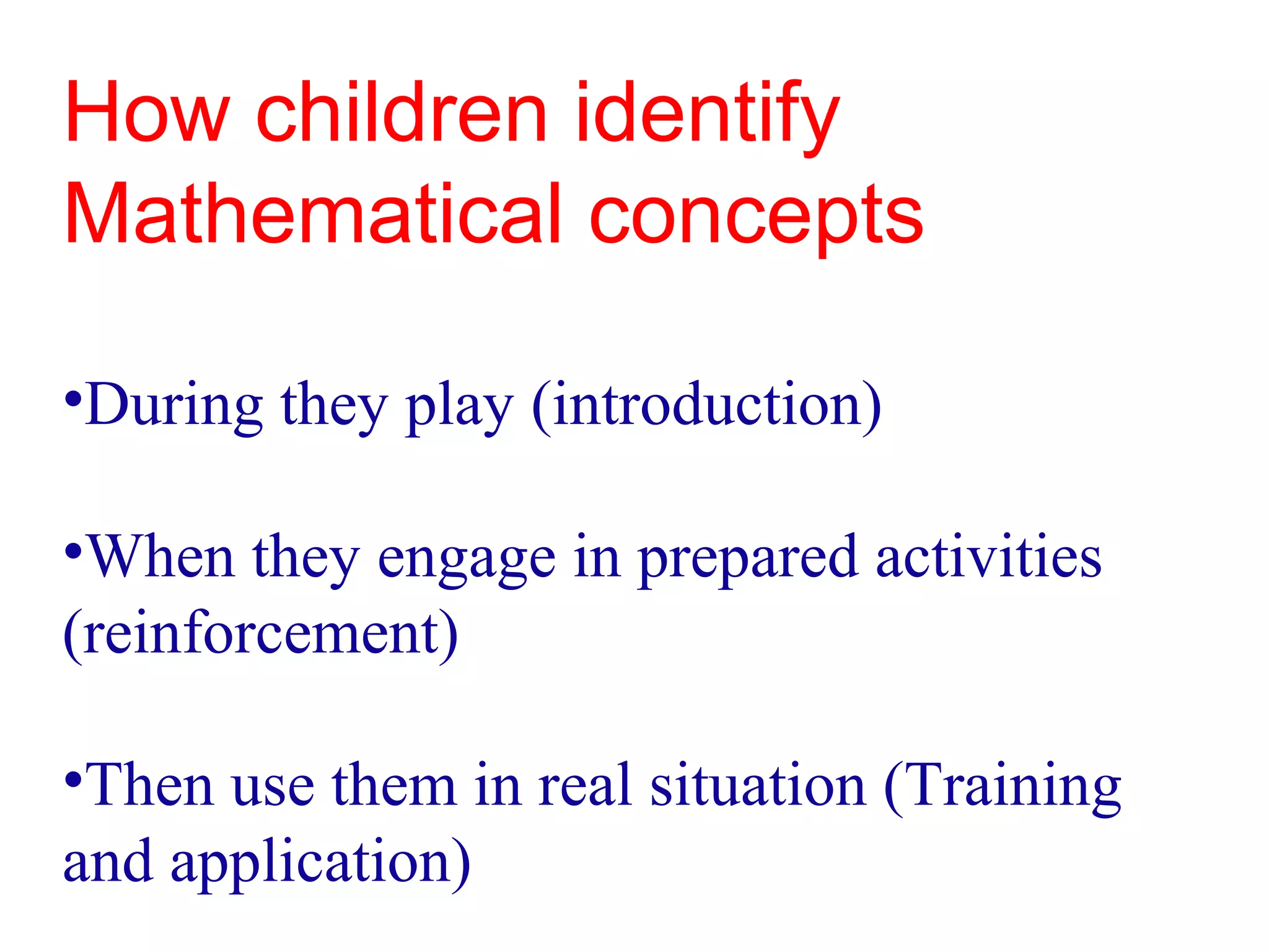 Development of mathematical Skills in Early Years | PPT