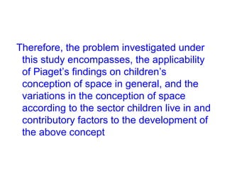 A STUDY ON SRI LANKAN CHILDREN’S CONCEPTION OF SPACE | PPT