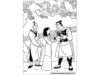 Mulan And Shang Coloring Pages