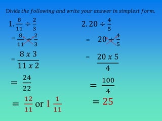Multiplication and division of fractions | PPTX