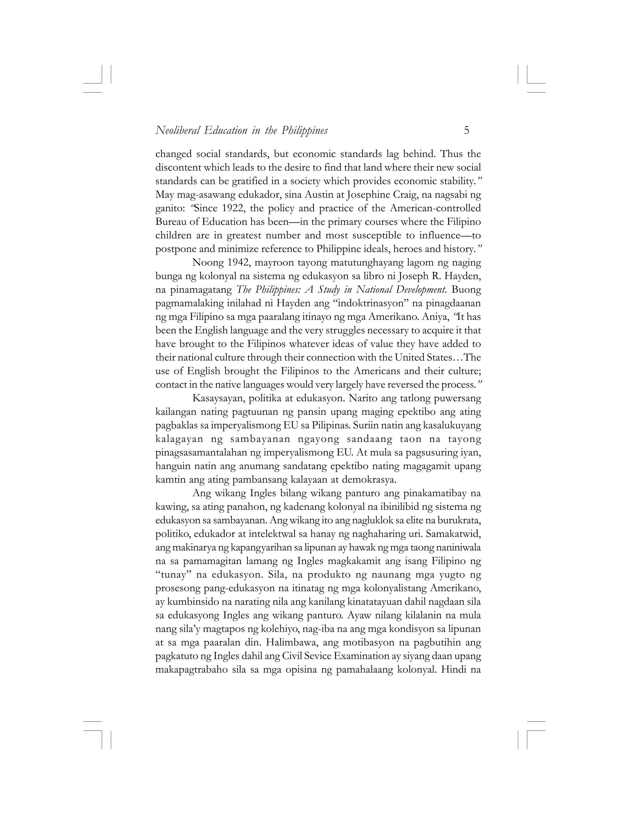 Neoliberal education in the philippines by manuel | PDF