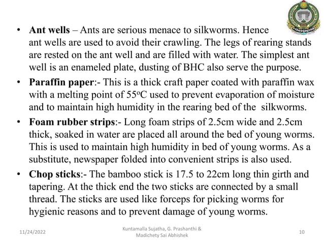 Mulberry silkworm rearing techniques.pptx | Asia Travel | Travel Locations