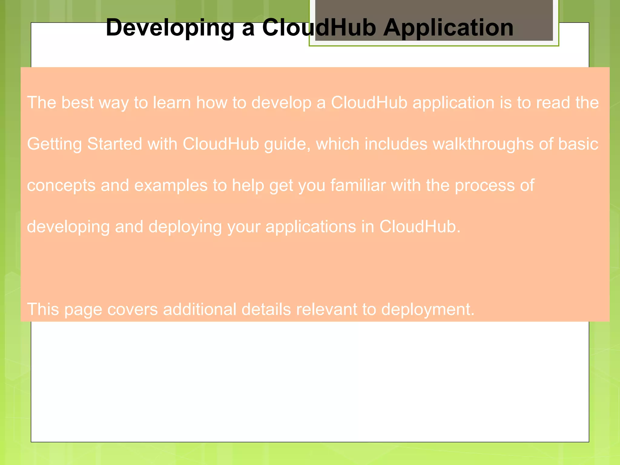 Mule cloudhub | PPT