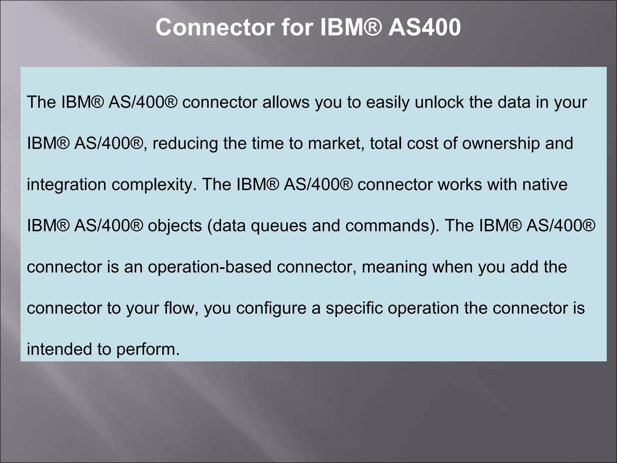 Mule connector for ibm® as400 | PPT
