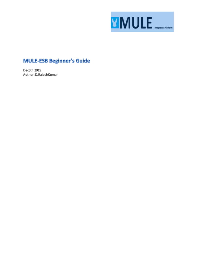 Mule esb beginner’s guide | PDF